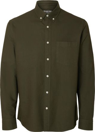 Selected Herren Slhregrick-Ox Shirt Ls Noos, Forest Night, M EU