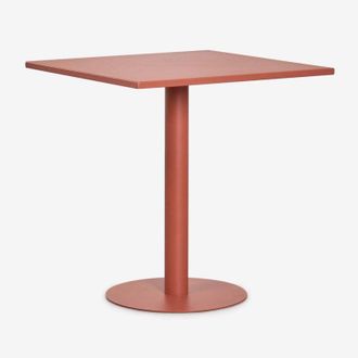 Sklum Quadratischer Gartentisch 70x70 cm aus Eisen Mizzi Terracotta