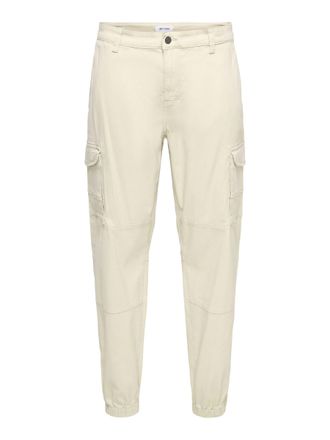 Only & Sons Herren ONSCARTER Life Cargo Cuff 0013 Pant NOOS Cargohose 22028434,Silver Lining,34W / 30L