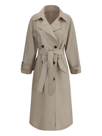Brunello Cucinelli trench ceinturé à boutonnière croisée - Tons neutres