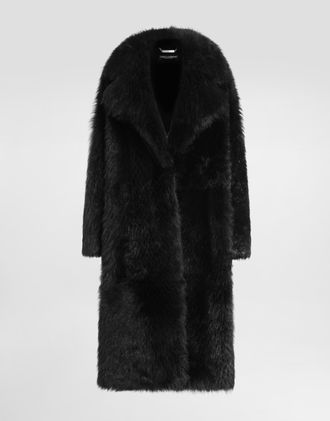 Dolce & Gabbana Single-breasted Shearling Coat - Frau M&auml;ntel Und Jacken Schwarz 40