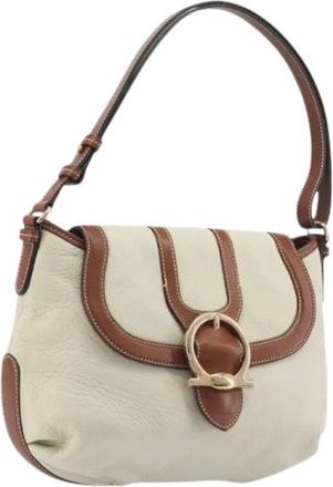 Ferragamo Sac port&eacute; &eacute;paule Pre-owned - Femme - Pre-owned - Beige - Taille: ONE Size