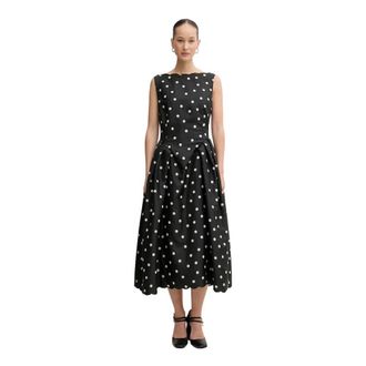 Stine Goya Gemustertes Midikleid - - Dresses - Damen - Schwarzk - XS