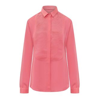Tom Ford Seiden-Smokinghemd mit plissiertem Plastron - - Blouses & Shirts - Damen - Rosa - M