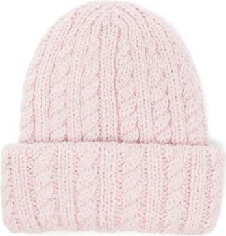 Moncler N0403 Ribbed Wool Beanie - Pink