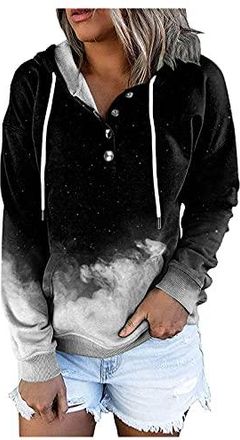 Generic Pull chaud pour femme - Grande taille - Sweat à capuche pour femme - Sweat à capuche pour chat et chien - Avec poche - Pull dhiver décontracté à manch