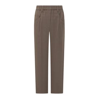 Brunello Cucinelli Femme, Pantalons, Brun, Taille: 42 FR Pantalon Baggy