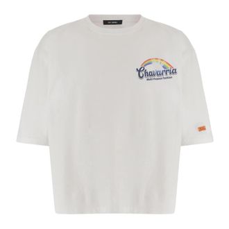 Willy Chavarria Baumwoll-T-Shirt mit Regenbogen-Print - - Tops - Herren - Wei&szlig; - M