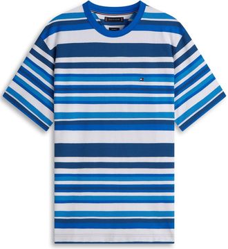 Tommy Hilfiger T-Shirt aus luftigem Baumwoll-Crepe mit Ringelstreifen, Relaxed Fit in