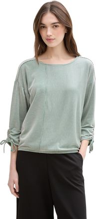 Tom Tailor Damen 1035680 T-Shirt, 37710-green White small Stripe, XXL