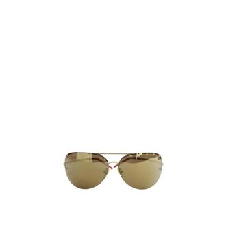 Celine Lunettes de soleil en m&eacute;tal Pre-owned - Femme - Pre-owned - Brun - Taille: ONE Size