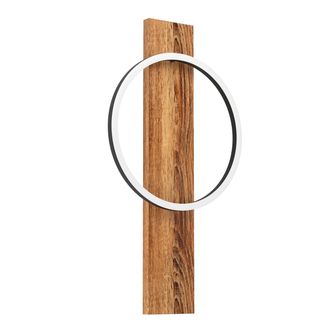 Eglo LED Wandlampe Boyal, 1 flammige Wandleuchte Vintage, Rustikal, Wandstrahler innen aus Stahl, Holz und Kunststoff, Wohnzimmerlampe, Flurlampe in Schwar