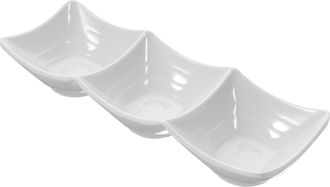 DOITOOL Dreiteiliges Serviergeschirr aus Hochwertigem Material Multifunktionale Dipschale mit Drei Fächern Stabiler Stand Leicht zu Reinigen für Küche Restaur