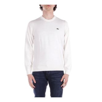 Lacoste Homme, Pulls, Blanc, Taille: L Pulls avec logo frontal