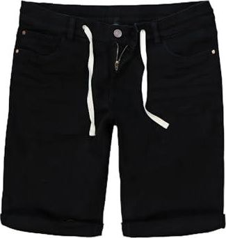 JP1880 Homme Grandes Tailles Bermuda en Jean, Taille élastiquée, Coton Noir 70 708366 10-70