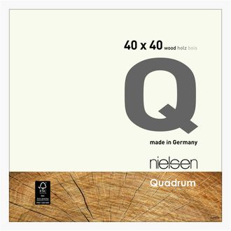 Nielsen Design Bilderrahmen, 40 x 40 cm, Holz, Reinwei&szlig;, Posterrahmen zum Aufh&auml;ngen im Hoch- & Querformat, Echtglas, Quadrum