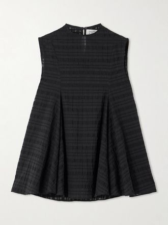 Abadia Haut En Gaze &Agrave; Carreaux - Noir