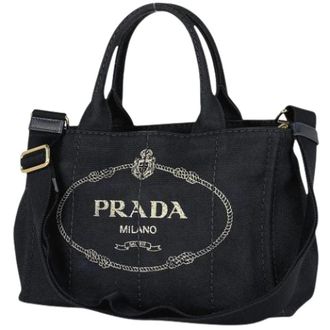 Prada Pre-owned Canapa Tote Bag - Femme - Pre-owned - Noir - Taille: ONE Size