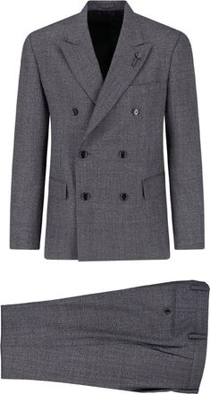 Lardini Double-Breasted Virgin Wool Suit