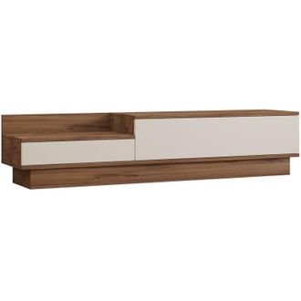 Hanah Home Meuble TV en bois Barko - 160 x 35 x 35 cm - Pin atlantiqueBlanc