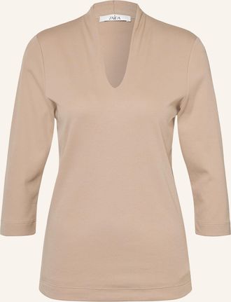 Zaida Za&iacute;da Shirt Mit Kelchkragen beige