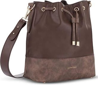 Expatri&eacute; Sac a Main Femme Marron - Sarah Medium - Sac Bandouli&egrave;re En Cuir Synth&eacute;tique V&eacute;g&eacute;talien - Pour Loisirs & Travail - Chic & &Eacute;l&eacute;gant