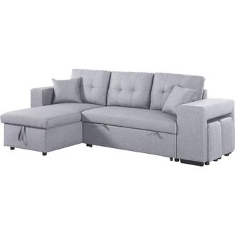 Habitat et Jardin Canap&eacute; dangle convertible en tissu Noah - 4 places - Gris clair