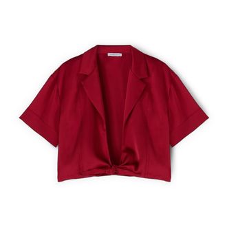 Motivi Satin Shrug - - Blouses & Shirts - Damen - Rot - XS