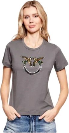 Pinko Pinko, Femme, Tops, Gris, Taille: 38 FR Quentin T-Shirt