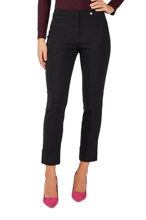 Robell Style BELLA09-7/8 Damen Jeans Straight - Jeanshose Damen high Waist - Stretch Jeans Hose mit Aufschlag und Ges&auml;&szlig;taschen - Bitte Zwei Gr&ouml;&szlig;en Kleiner be