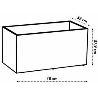 ELHO vivo next long 80 - pot de fleurs pour intérieur et extérieur - ø 78.0 x h 37.9 cm - gris/living ciment 1643880043100