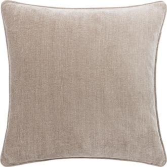 furn. Yard Heavy Chenille Kissenbezug - Luxuri&ouml;ser weicher samt dekobezug mit Paspelierung (Greige - 50x50cm)