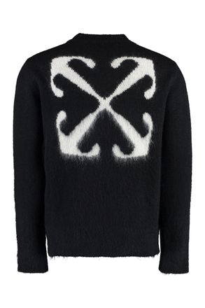 Off-white Mens Mohair Blend Sweater Black Mohair; Polyamide; Wool Sweatshirts