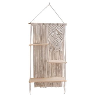 Generic Seilregale - Einfaches H&auml;ngeregal, Organisation mit 3 Ebenen Makramee Stand Boho Decor | Makrame Wall Art, Displayaufbewahrung, aus Seil, Dekoration f