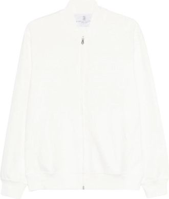 Brunello Cucinelli Homme, Sweatshirts et sweats &agrave; capuche, Blanc, Taille: M Zip-throughs