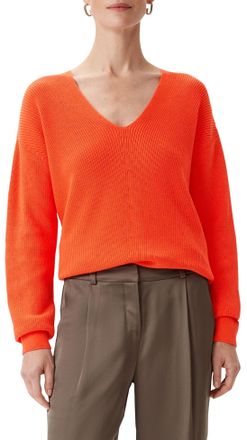 Comma Pullover mit Rippstruktur und Strickmuster
