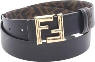 Fendi Ceinture en cuir r&eacute;versible Pre-owned - Homme - Pre-owned - Noir - Taille: ONE Size