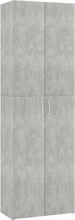 vidaXL Vidaxl - Armoire de bureau caisson - Meuble de rangement gris b&eacute;ton 60x32x190 cm - 5 &eacute;tag&egrave;res - Bois ding&eacute;nierie durable