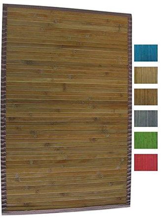 MSV 140529 Badematte Badvorleger Bambus 60x90 Dunkelbraun