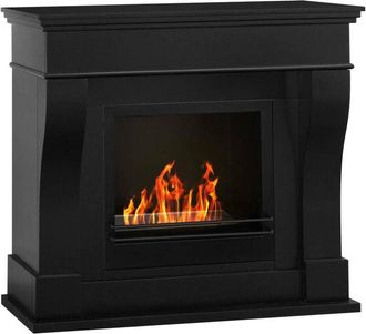 Dmora Bioethanol-Kamin Dstramaccion, &Ouml;kologischer Kamin, Rauchfreies Feuer, Heizung mit Ethanol, Made in Italy, 111x43 h99 cm, Schwarz - Dmora