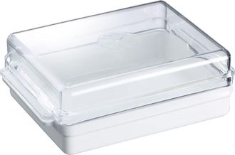 Westmark 20882241 Kühlschrankbutterdose Traditionell, PS, weiß / transparent, 13 x 9 x 4,6 cm