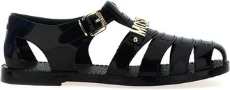 Moschino Homme, Chaussures, Noir, Taille: 43 EU Sandales Jelly avec Logo Lettr&eacute;