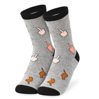 Satinior Lustige Unisex Weihnachtssocken Als Geschenk Unh&ouml;fliche Socken Als Geschenk Gl&uuml;ckssocken(Mittelfinger)