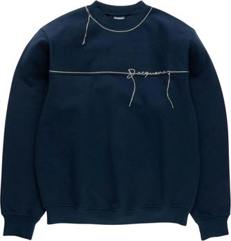 Jacquemus Homme, Sweatshirts et sweats &agrave; capuche, Bleu, Taille: M Le SweaT-shirt Fio