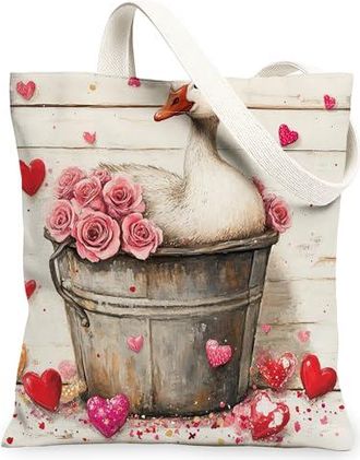 Generic Sac fourre-tout en toile doie pour faire du shopping 33 x 38,1 cm, sac &agrave; bandouli&egrave;re r&eacute;utilisable pour femme, peinture danimaux, d&eacute;coration cadeau