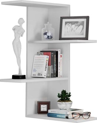 ebuy24 Ebuy24 - Rayon mural Balos h. 77 x l. 45 x p. 45 cm Blanc