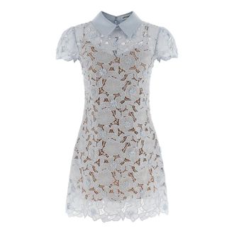 Self Portrait Guipure Lace Mini Dress - - Dresses - Damen - Blau - XS
