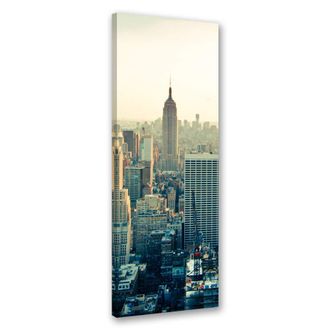 Feeby Leinwandbild NYC Bild Kunstdruck Manhattan Beige 50x150 cm