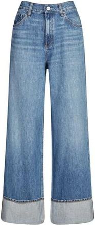 Helmut Lang Jean droit &agrave; large revers en coton