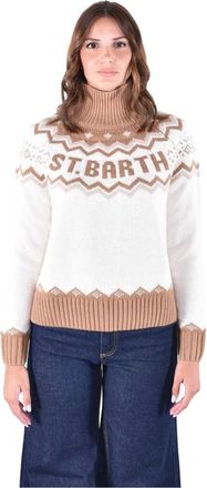 MC2 Saint Barth Pull Col Roul&eacute; Meghan Nordic - Femme - Pulls - Beige - Taille: 40 FR